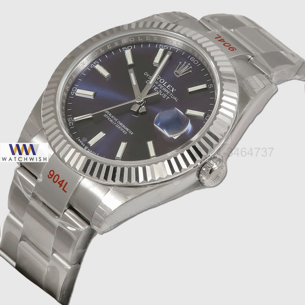 Latest Collection 41 All Silver With Blue Dial Automatic Watch EW Made ...