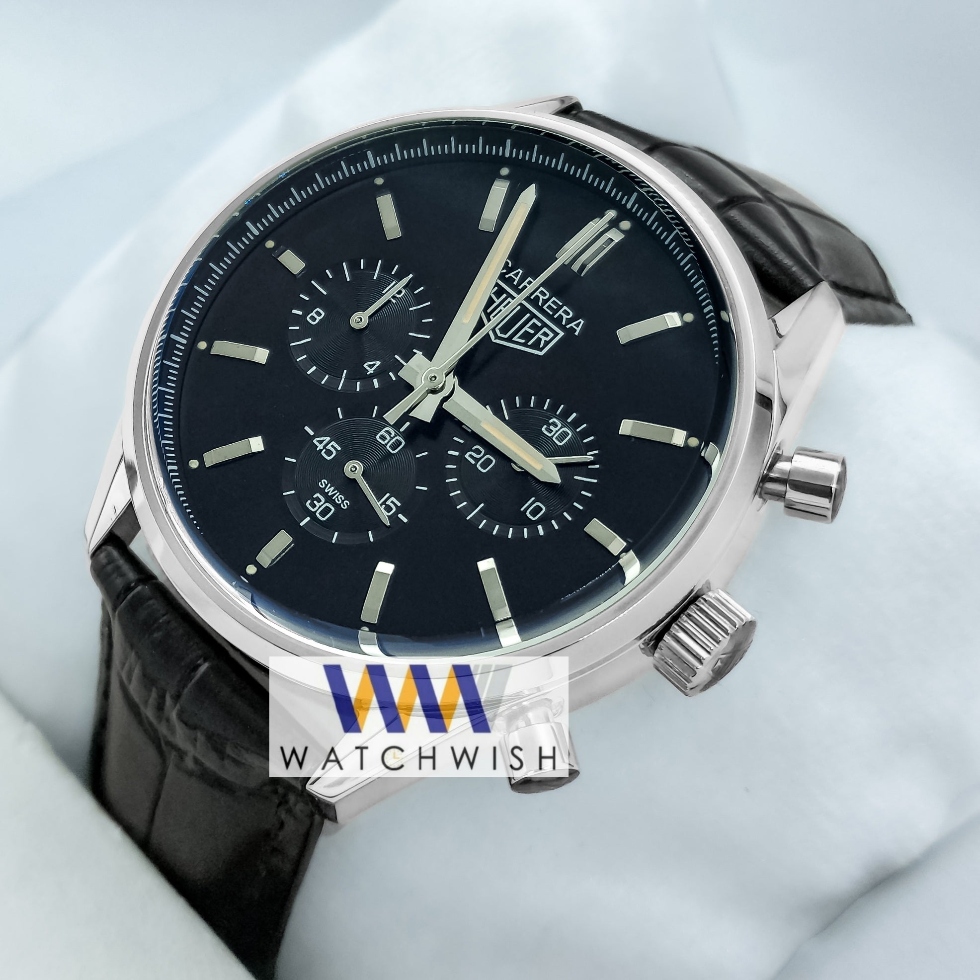 New Collection Silver With Black Dial Chronograph Watch – Wrist Icon